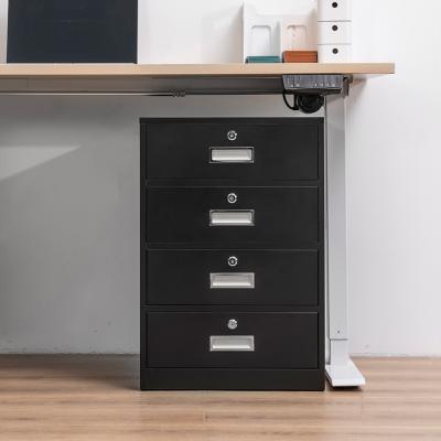 China Hot Sales 4-Drawer Small Steel Filing Cabinet Adjustable Home Office Workshop Warehouse Storage with Efficient Organization Desk for sale