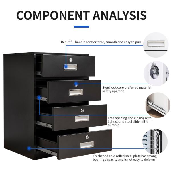 Quality Hot Sales 4-Drawer Small Steel Filing Cabinet Adjustable Home Office Workshop for sale