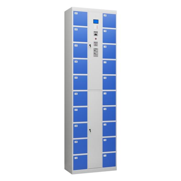 Quality Modern Design Metal Intelligent Swipe Card & Barcode Access Phone Storage Cabinet 20-Door Supermarket & Gym Use Phone Locker for sale