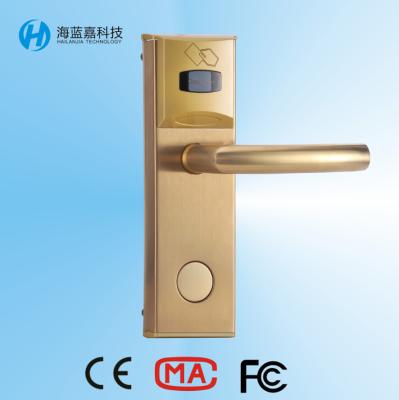 China Stainless Steel Golden Hotel access control door electronic lock key card for sale