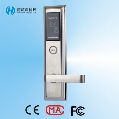 China 304 all stainless steel silvery high quality key card locks for hotels for sale