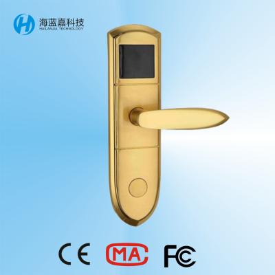 China Fashion Golden Zinc alloy hotellock with key card locking system factory in China for sale