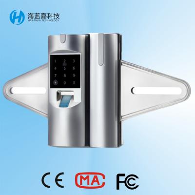 China Price best seller zinc alloy silvery biometric glass door lock for office for sale