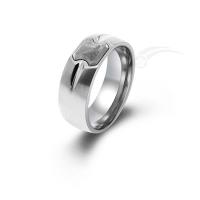 China Customizable Carving Solid Meteorite Ring 8mm Dumbbell Power Ring for sale