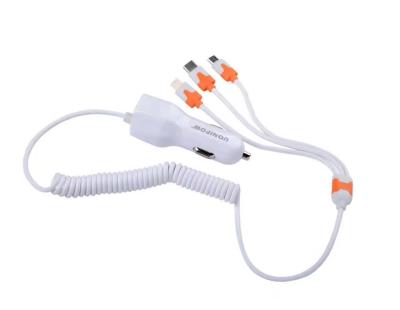 China 3 in 1 car charger, micro+Lightning+ type-c, with USB cable for sale