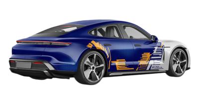 Cina 200 Micron Custom Car Wrap Vinyl Roll Three Color Mecha PVC Substitute To MPI 1105 Digitally in vendita