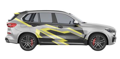 Cina Polymeric Custom Car Wrap Vinyl Block In Yellow And Grey in vendita