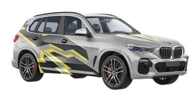 Cina Polymeric Custom Car Wrap Vinyl Block In Yellow And Grey in vendita