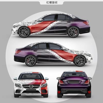 中国 赤いSpiricle車の覆いのビニールのフィルムは印刷されたポリ塩化ビニール車のフィルムをカスタム設計する 販売のため