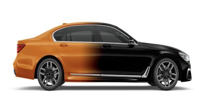 Cina Gredient in vinile polimerico giallo nero di Digital della stampa dell'automobile del vinile arancio e nero dell'involucro in vendita