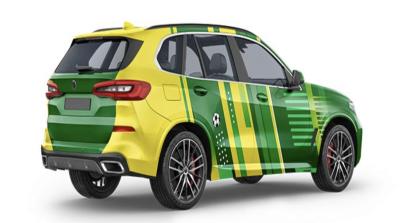 Cina Garland Vehicle Wrap Material giallo e verde, film libero dell'involucro del vinile di Autozone della bolla di aria 160g in vendita