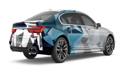 Cina Il film blu e grigio dell'involucro dell'automobile del vinile di lucentezza della geometria struttura la progettazione di DIY in vendita
