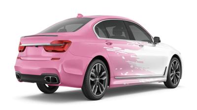 China van de de Omslagauto van 85micron 105micron Polymere Plastic de Beschermingslijnen en punten in wit en roze Patroon Te koop