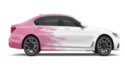 China van de de Omslagauto van 85micron 105micron Polymere Plastic de Beschermingslijnen en punten in wit en roze Patroon Te koop