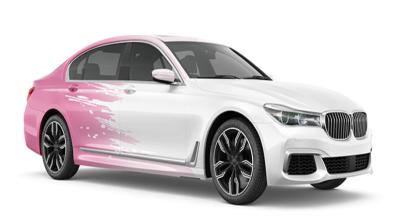 China van de de Omslagauto van 85micron 105micron Polymere Plastic de Beschermingslijnen en punten in wit en roze Patroon Te koop