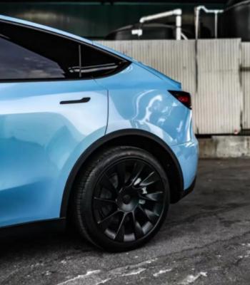 China Van de de Druk Vinylauto van parel Blauwe Tesla de Omslagiso SGS Goedkeuring Te koop
