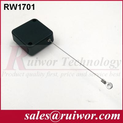 Cina Furto Recoiler della cavezza ritrattabile del cavo del quadrato nero anti con il terminale dell'anello in vendita