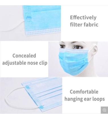 Cina Maschera non tessuta protettiva eliminabile, maschera medica approvata dalla FDA di Earloop del CE in vendita