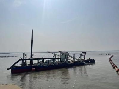 China The design length of the mud dredging boat which with a red color is 20 meters for sale