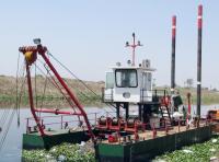 China 8 M Dredging Depth Small Cutter Suction Sand Mining Dredging Dredger With Equiped Spud Carriage for sale