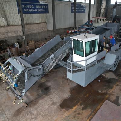 China Automatic Lake Weed Cutter Machine River Weed Cleaning Machine With Walking Style Paddle Wheel for sale