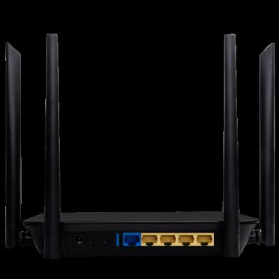 中国 1800Mbps 2.4g 5.8Gの無線旅程モジュールの防火壁のルーターによってワイヤーで縛られるネットワーク・コネクションの無線電信の黒 販売のため