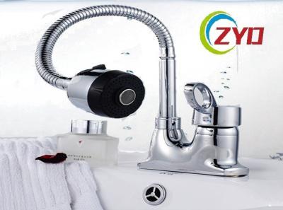 China Swivel Gooseneck Faucet Spout Chrome Plated Surface Silver Shower Head for sale
