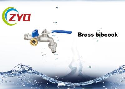 China 1 2 Bibcock Taps Level Handle Lead Free Silver Chrome Plated Surface for sale