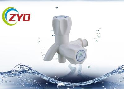 China Lead Free White Bibcock Taps Two Way Handle Wall Mounted Installation for sale