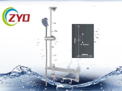 China Round Handheld Shower Head With Slide Bar , Chrome Plated Shower Head And Rail Set for sale