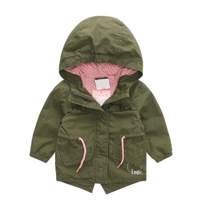China Kids Boys and girls outerwear army green girls cool casual hooded jackets spring autumn coat for little girls for sale