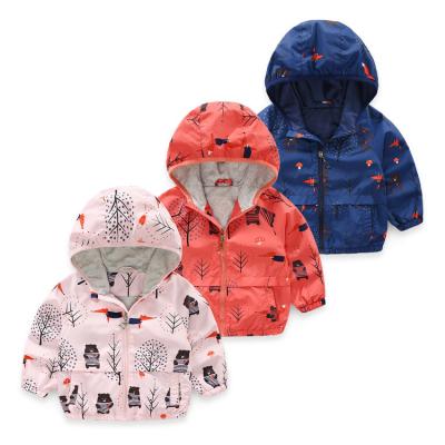China OEM Customized kids woven jackets cute printing 100% polyester breathable fabric single jersey lining high quality jacket for sale