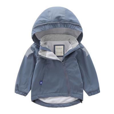 China Children's wear with fleece girls' jacket Spring and Autumn Baby windbreaker for kids with a hood fashion double zipper coat for sale