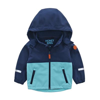 China OEM Customization baby kids outdoor jackets color stitching coat fall&winter softshell jackets for children for sale