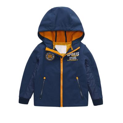 China Boys softshell jacket outdoor sportswear functional waterproof navy pattern kids boys clothing for sale