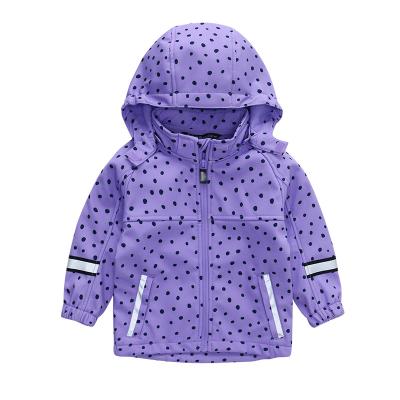 Китай Точка куртки softshell детей breathable напечатала куртку пальто с капюшоном водоустойчивую для девушек продается