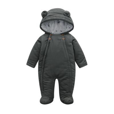 Cina Pagliaccetto incappucciato a maniche lunghe 2020 di nuovo dei neonati di Autumn Winter Infant Baby Clothing del cotone della tuta del bambino delle ragazze verde spesso dell'esercito in vendita
