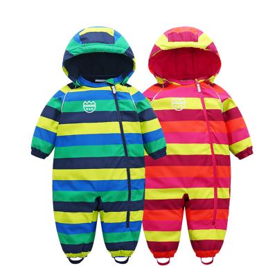 Cina Tuta spessa calda del cappotto di vendite dei bambini di inverno dello sci del pagliaccetto di colore della tuta impermeabile all'aperto luminosa calda del modello a strisce per i bambini in vendita
