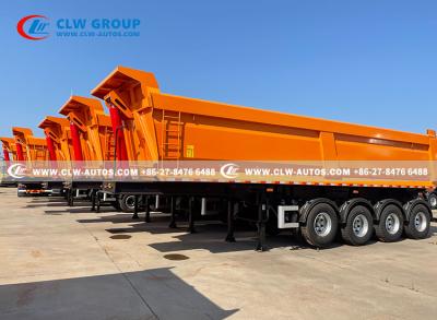 Cina Lato di forma di 4 assi U che solleva il rimorchio di capovolgimento posteriore 30CBM 40ton dei semi dello scarico del rimorchio 50 tonnellate in vendita