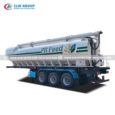 China 55m³ Aluminum Bulk Feed Semi-Trailer with High-Speed Hydraulic Discharge for Efficient Agricultural Logistics for sale