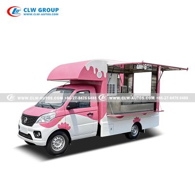 China FOTON 4-Wheel Gasoline Mobile Food Truck with Insulated Box and Flip-Up Counters – Euro VI Mini Ice Cream Vending Car for sale