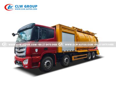 China FOTON 8x4 Heavy-Duty Combination Sewer Cleaning & Vacuum Truck with High-Pressure Jetting and High-Efficiency Vacuum System for sale