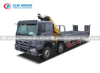 China HOWO 8x4 Service Truck with 10-Ton XCMG Knuckle Boom Crane and Hydraulic Access Ladder for Heavy Lifting for sale
