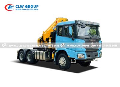 China SHACMAN X3000 6x4 Tractor Truck with 430 HP Engine and 8-Ton Knuckle Boom Crane for Heavy-Duty Lifting for sale
