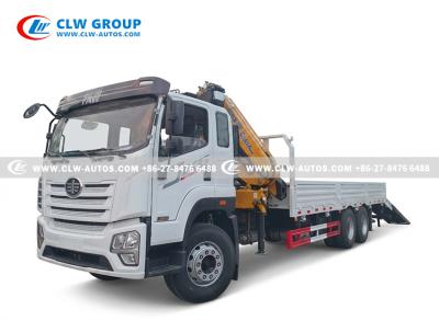 China FAW JK6 6x4 Crane Truck 320HP 25T Payload Capacity With XCMG Folding Boom Crane for sale