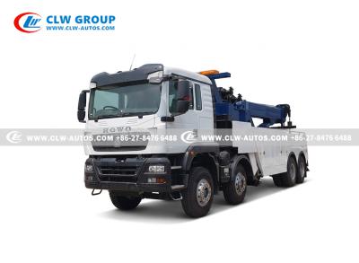 China HOWO 8X4 30 Ton Rotary Wrecker Truck with 360° Rotatable Boom and Dual 15-Ton Hydraulic Winches for sale