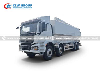 China Shacman 8x4 440HP Bulk Feed Transport Truck with 20tons Carbon Steel Tank and Hydraulic Unloading System for sale