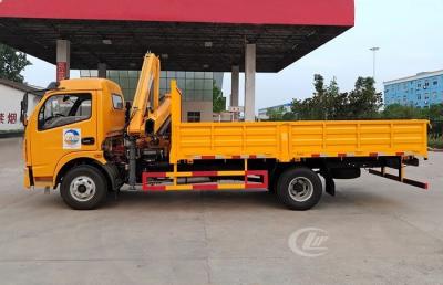 China 120HP Small Telescopic Crane , 4t Dongfeng Telescopic Boom Truck Mounted Crane for sale
