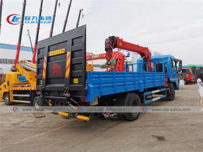 China 6MT Dongfeng Boom Crane Truck With 1 Ton Hydraulic Platform for sale