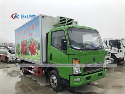 China SINOTRUK HOWO Refrigerated Van Truck Thermo King Refrigerator Unit Meat Fish Vegetable Fruit Transport Truck for sale